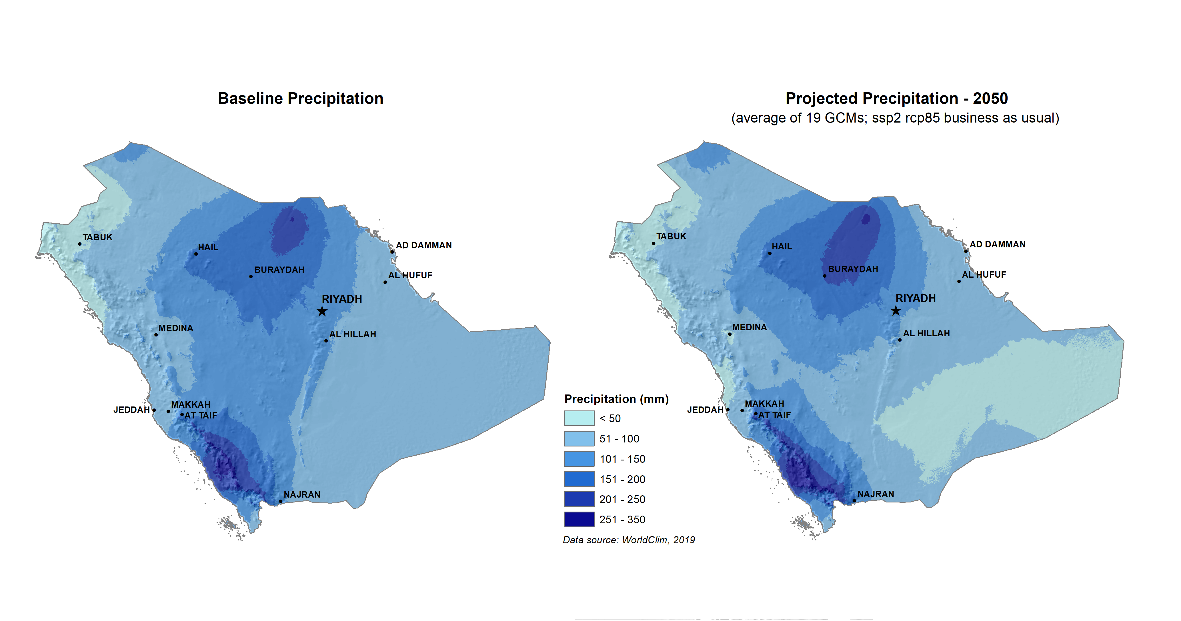 Saudi Arabia Precipitation Map
